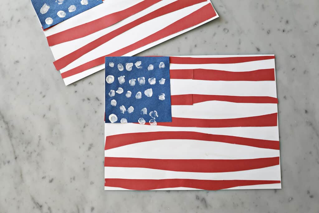 American Flag Fingerprint Craft - Childhood Magic