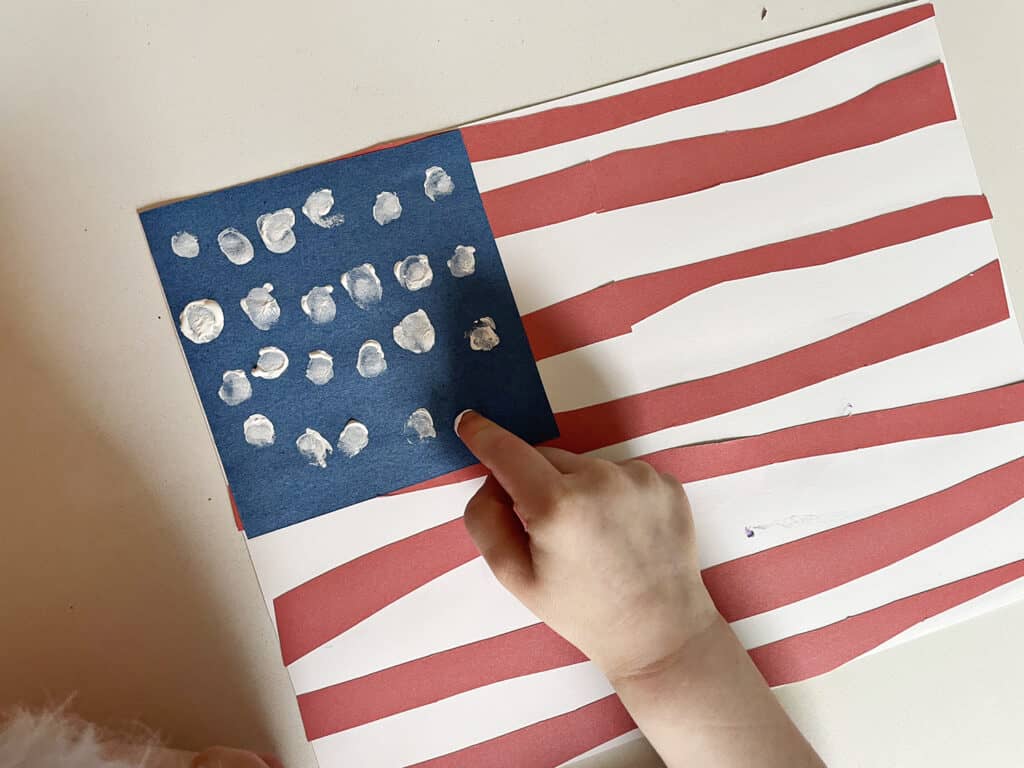 American Flag Fingerprint Craft - Childhood Magic