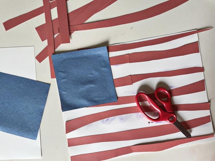 American Flag Fingerprint Craft - Childhood Magic