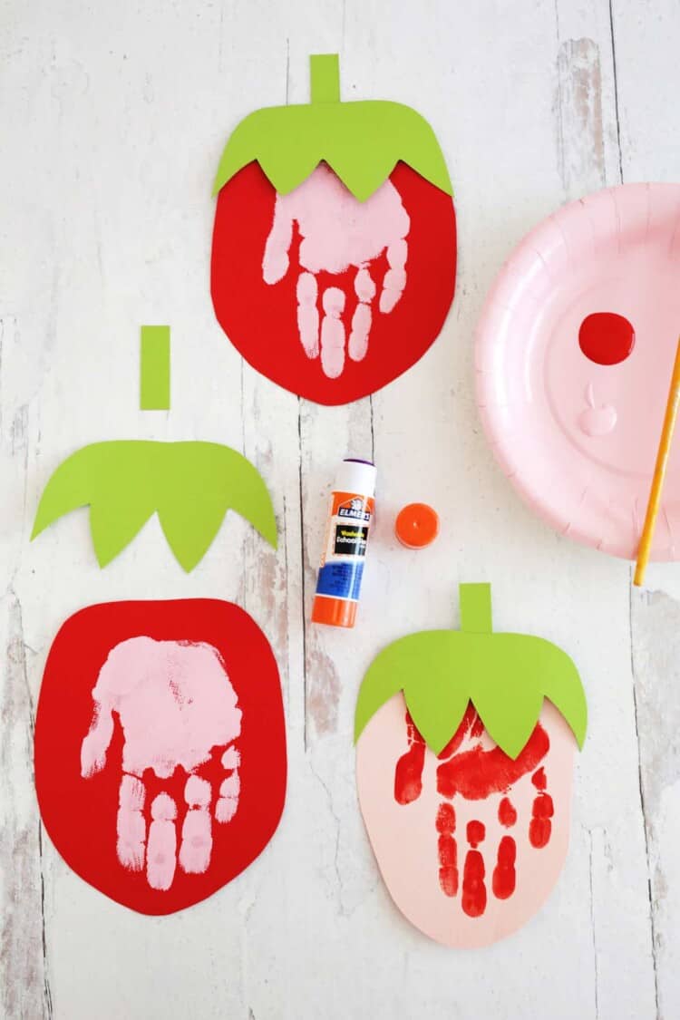 Strawberry Handprint Craft - Childhood Magic