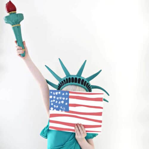 American Flag Fingerprint Craft - childhoodmagic.com