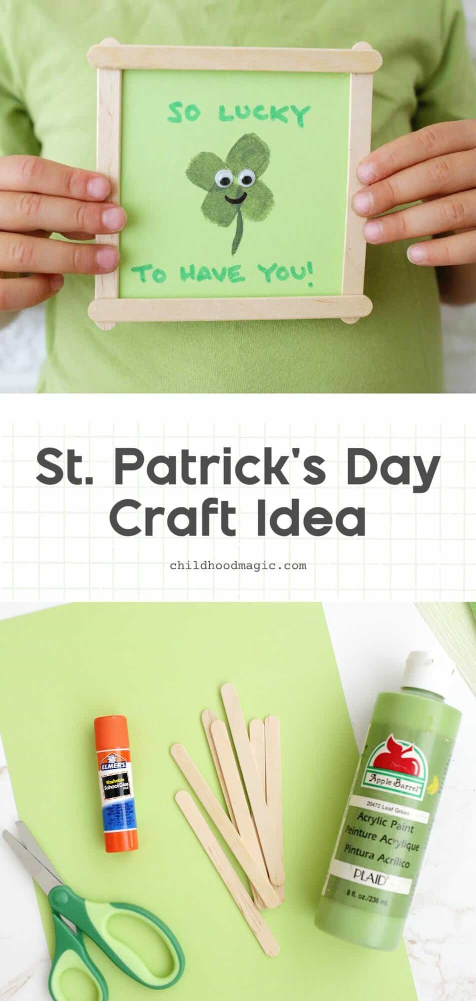 Shamrock Fingerprint Craft - Childhood Magic