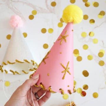 Party Hat DIY Craft - Kids Cone Hat with Free Template - childhoodmagic.com