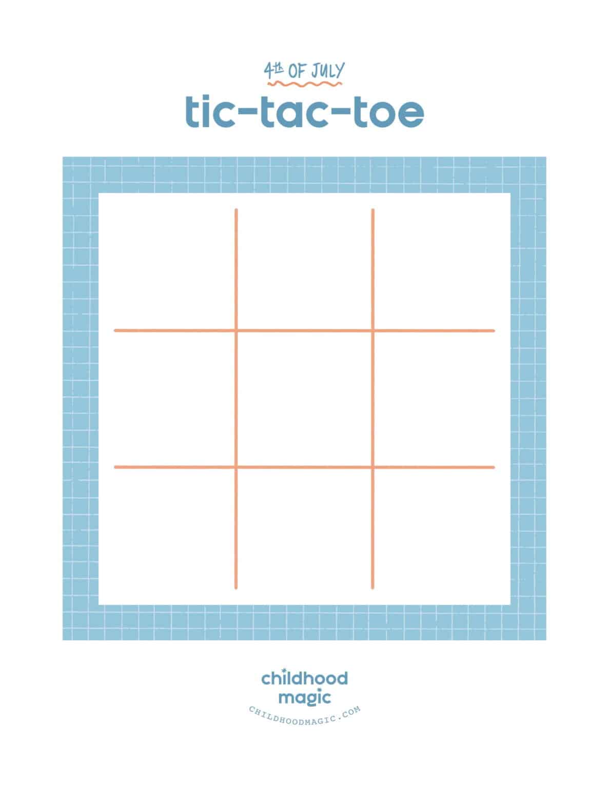 4th of July Tic-Tac-Toe - Childhood Magic