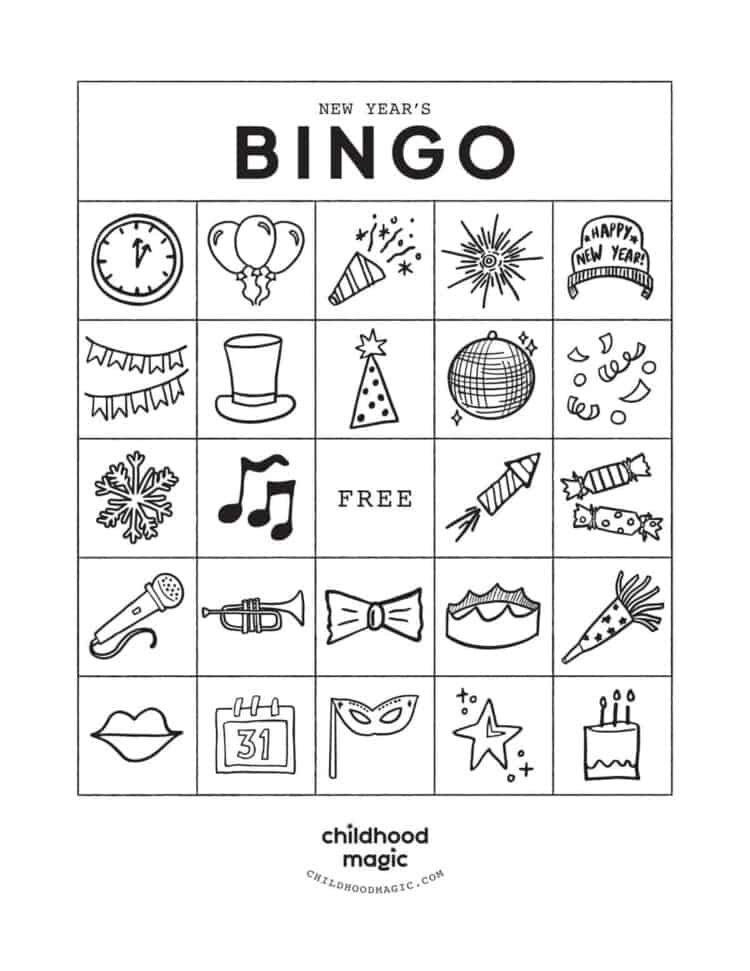 New Year's Bingo - Childhood Magic