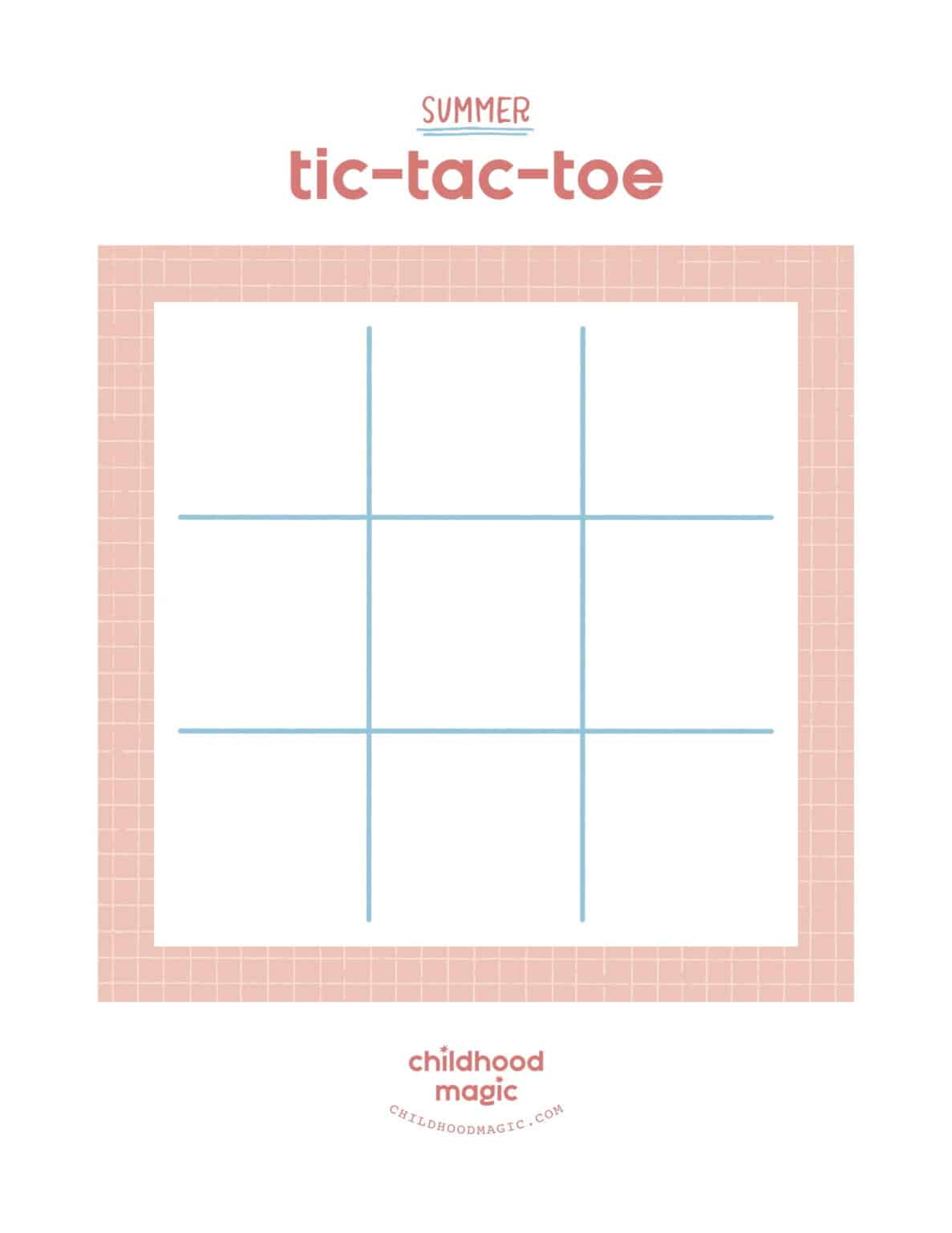 Summer Tic-Tac-Toe - Childhood Magic
