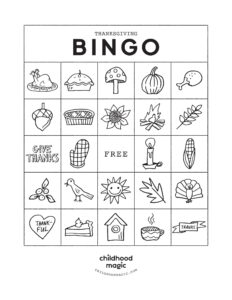 Thanksgiving Bingo - Childhood Magic