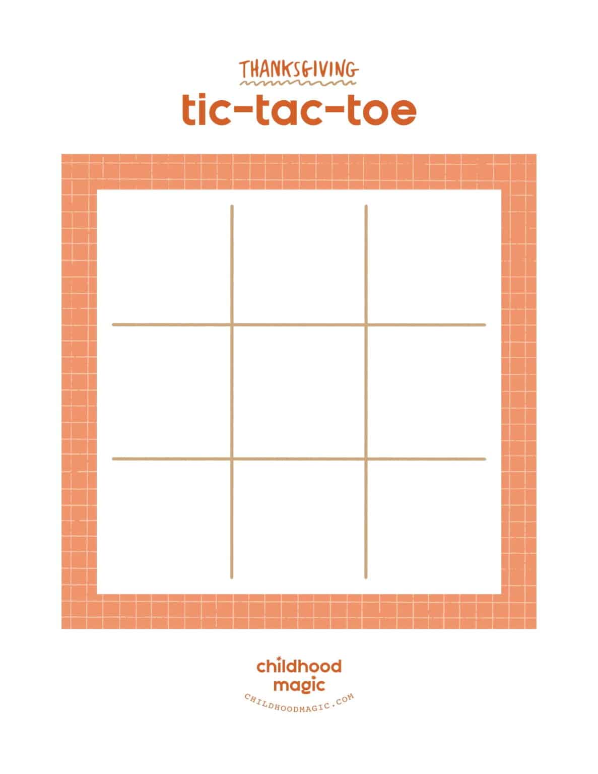 Thanksgiving Tic-Tac-Toe - Childhood Magic