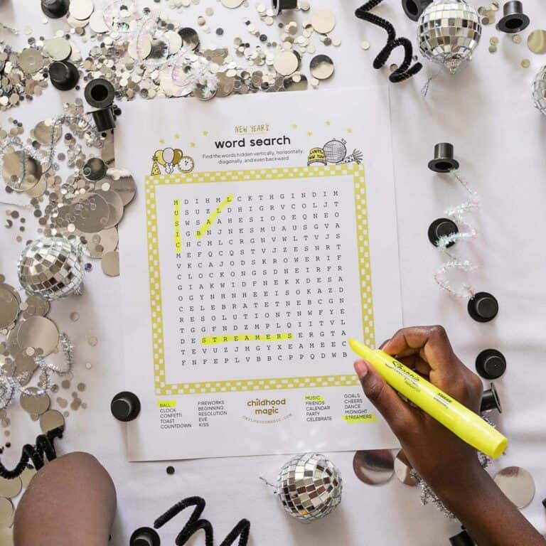 New Year's Word Search - Childhood Magic