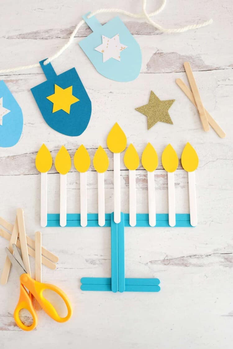 Popsicle Stick Menorah - Childhood Magic