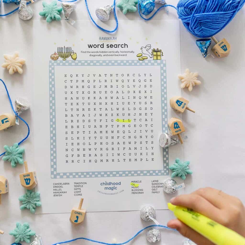 Hanukkah Word Search - Childhood Magic