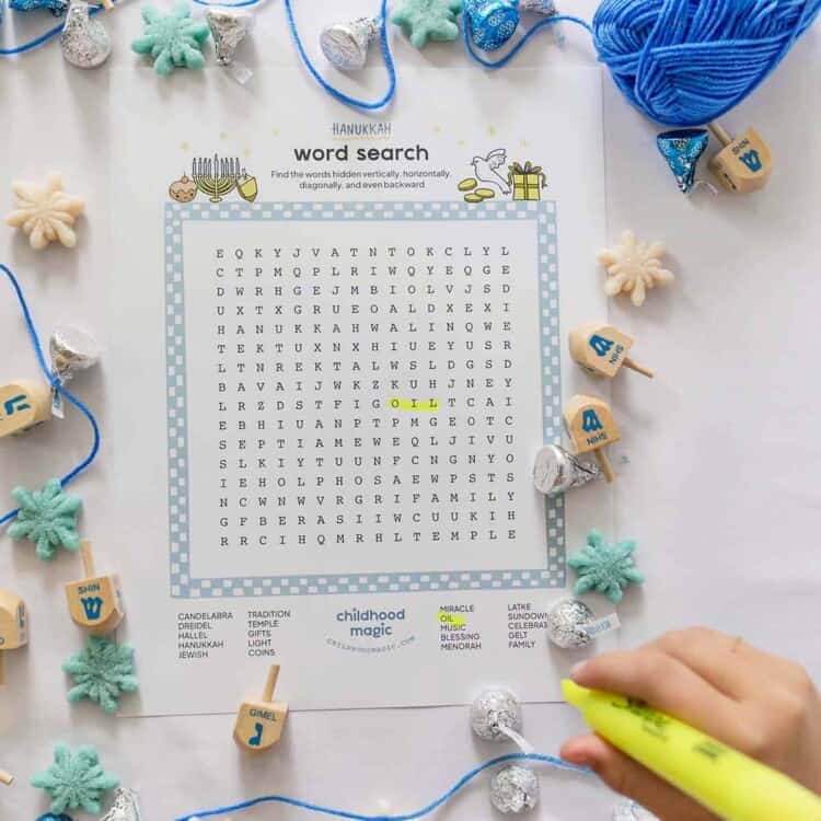 Hanukkah Word Search - Childhood Magic