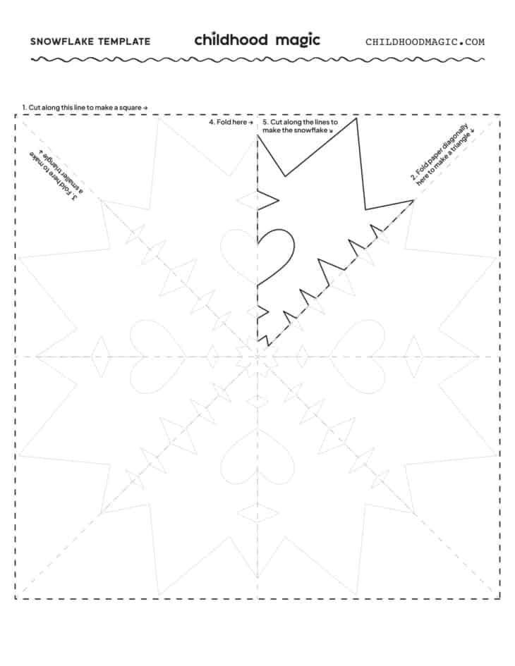 How to Make a Paper Snowflake- with 10 free Printables - Childhood Magic
