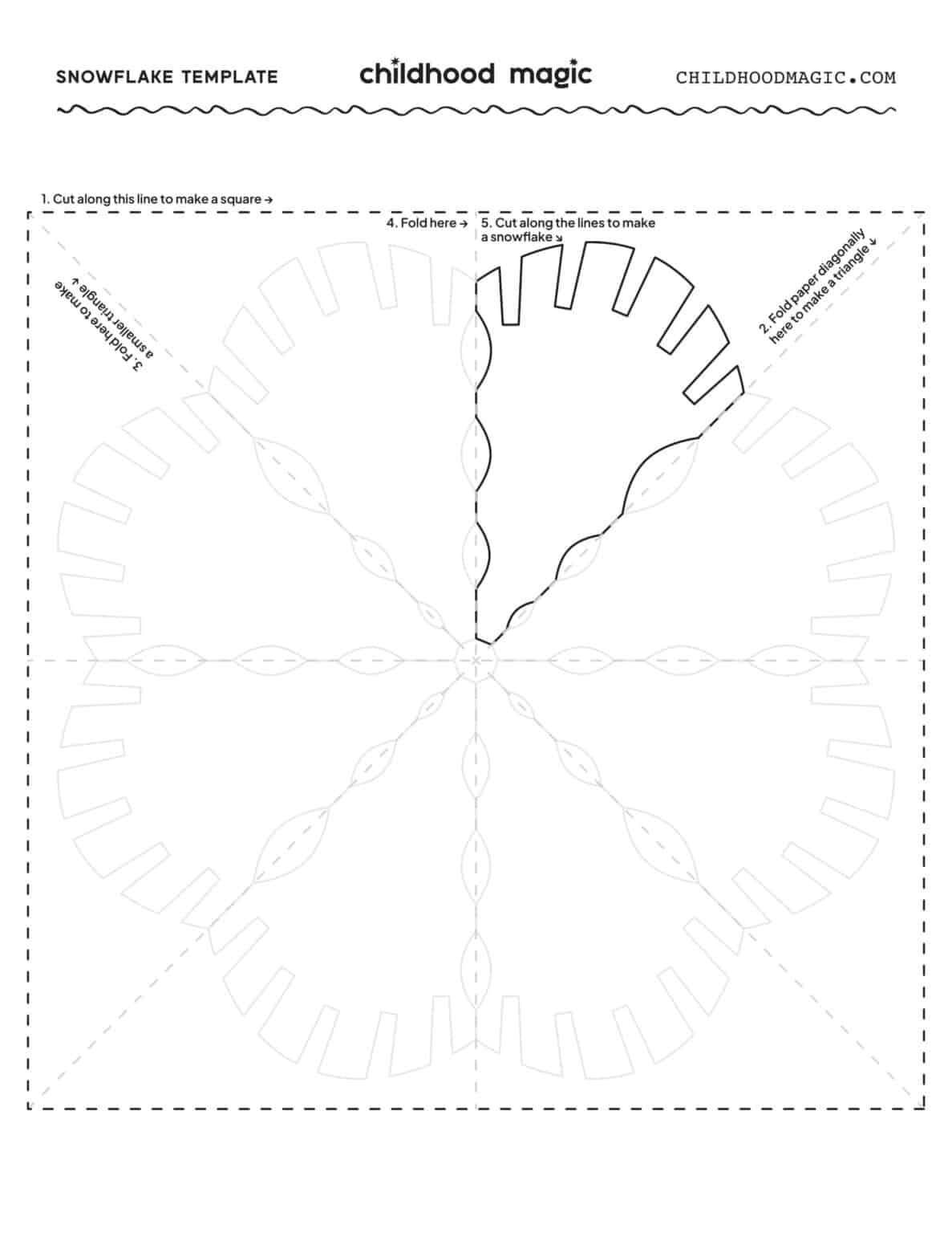 How to Make a Paper Snowflake- with 10 free Printables - Childhood Magic