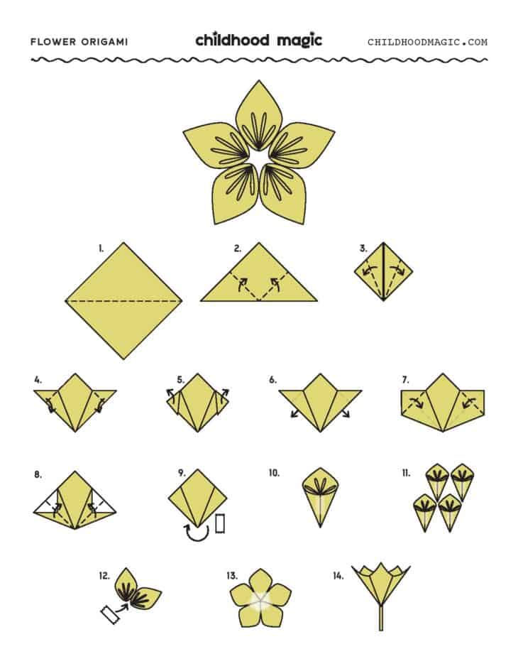 Origami Flower Childhood Magic Origami Flower Childhood Magic
