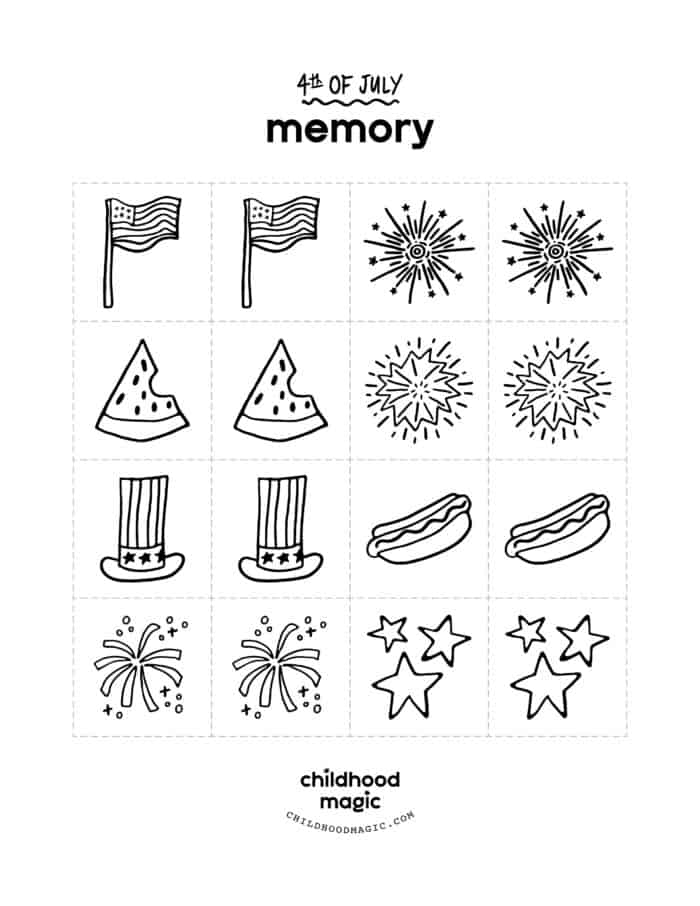 4th of July Memory Game - Childhood Magic