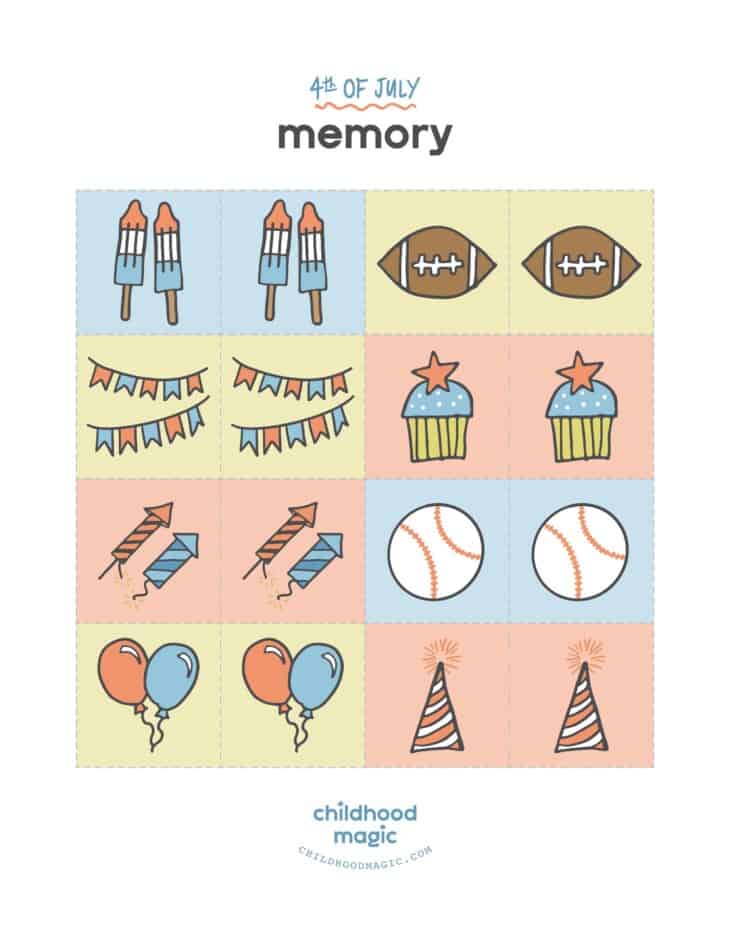4th of July Memory Game - Childhood Magic