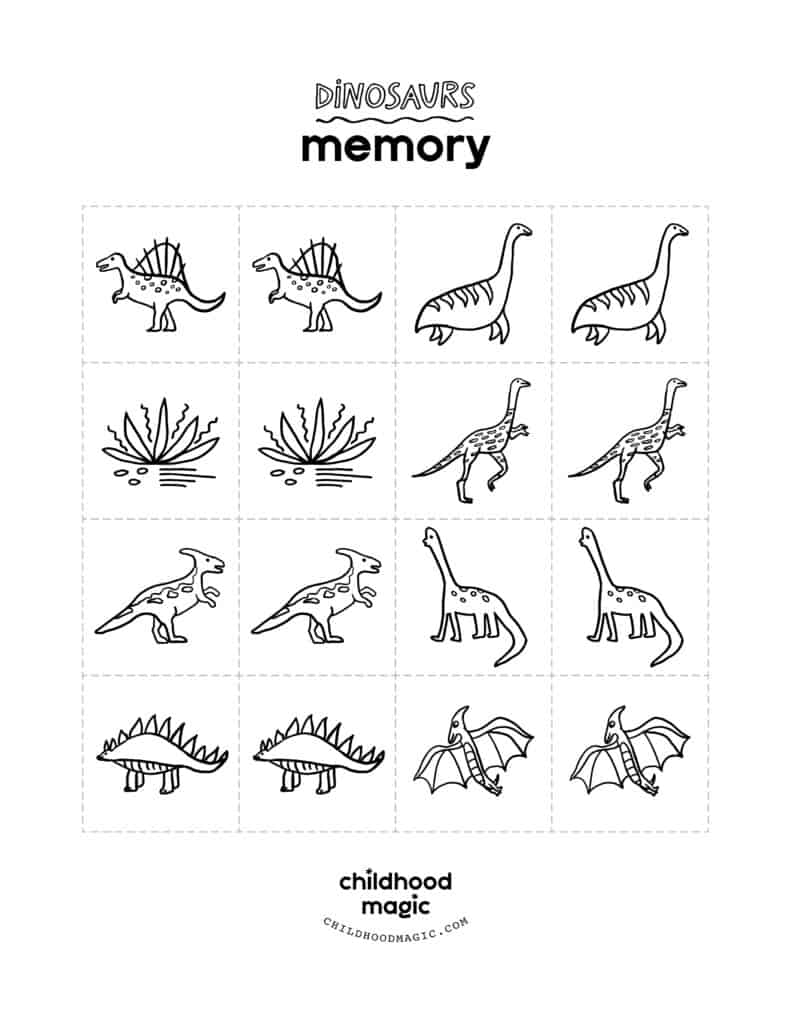 Dinosaur Memory Game - Childhood Magic