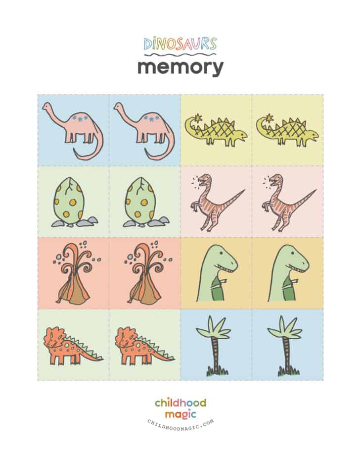 Dinosaur Memory Game - Childhood Magic