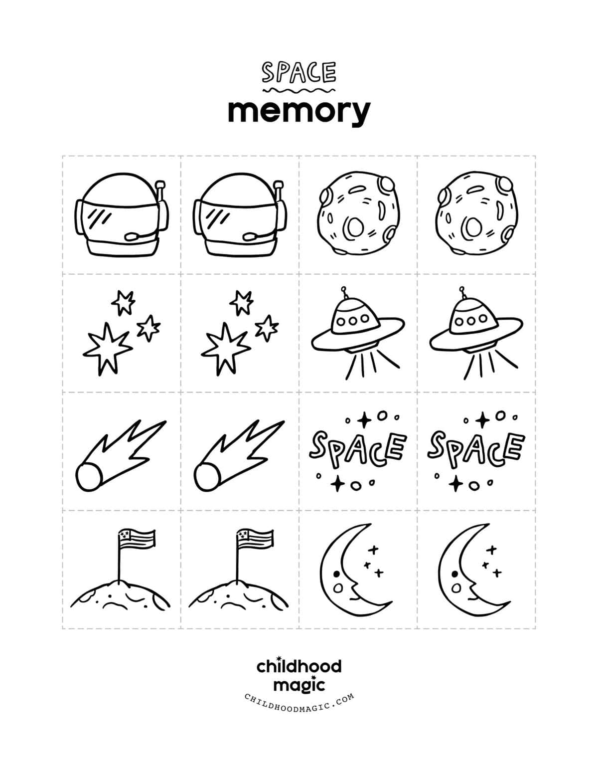 Outer Space Memory Game - Childhood Magic
