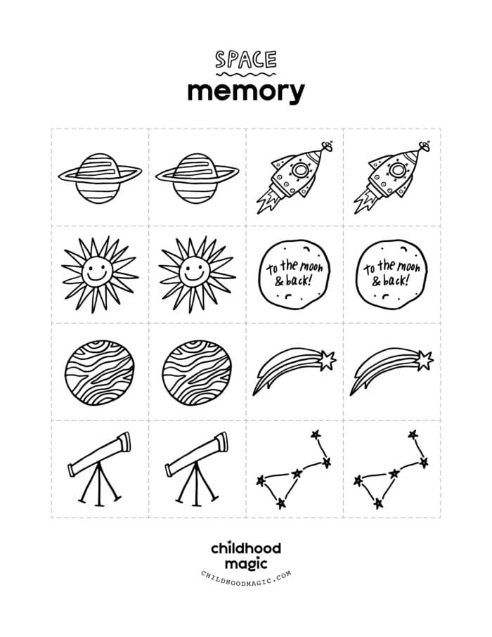 Outer Space Memory Game - Childhood Magic