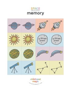 Outer Space Memory Game - Childhood Magic
