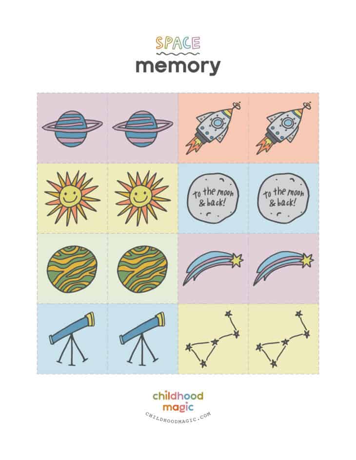 Outer Space Memory Game - Childhood Magic