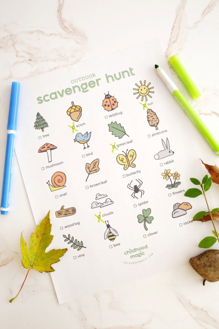 Outdoor Scavenger Hunt (Free Printable!) - Childhood Magic