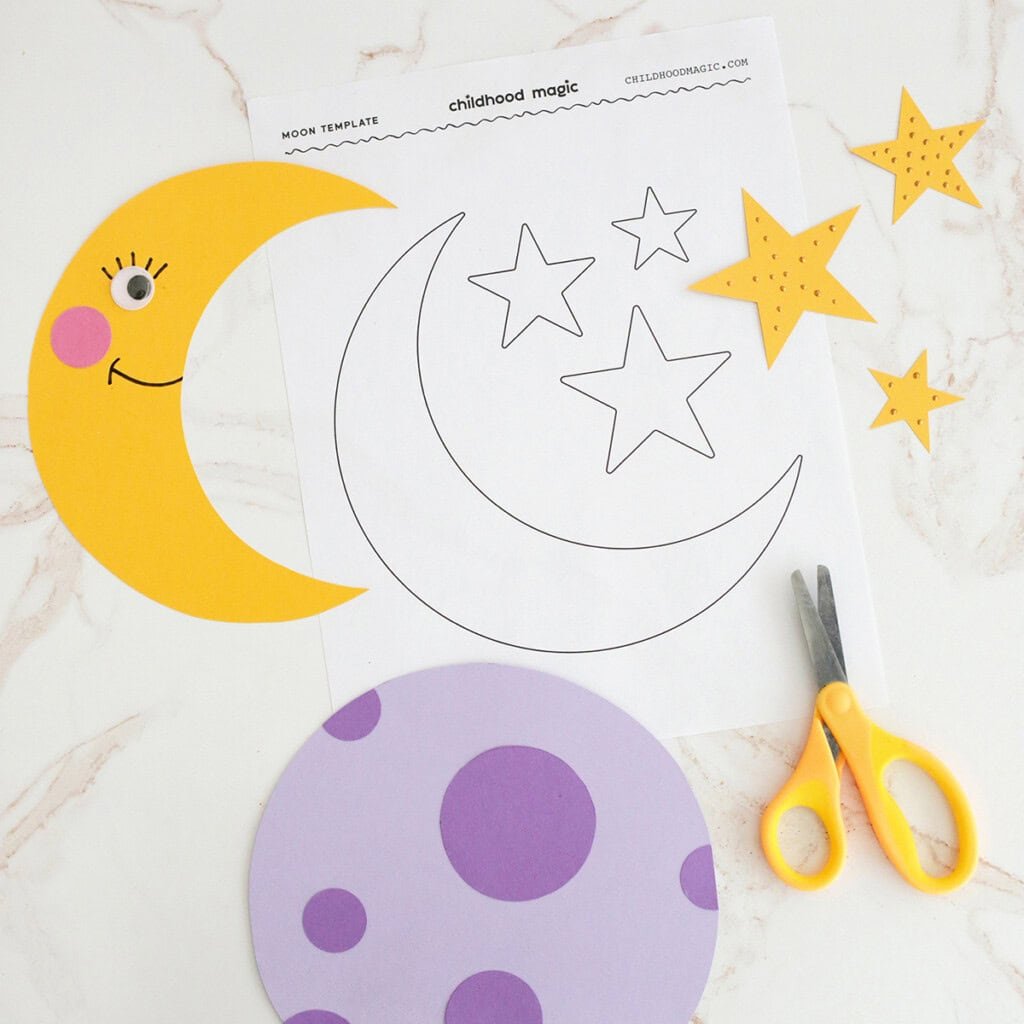 Moon Template- Free Printable Coloring Page - Childhood Magic