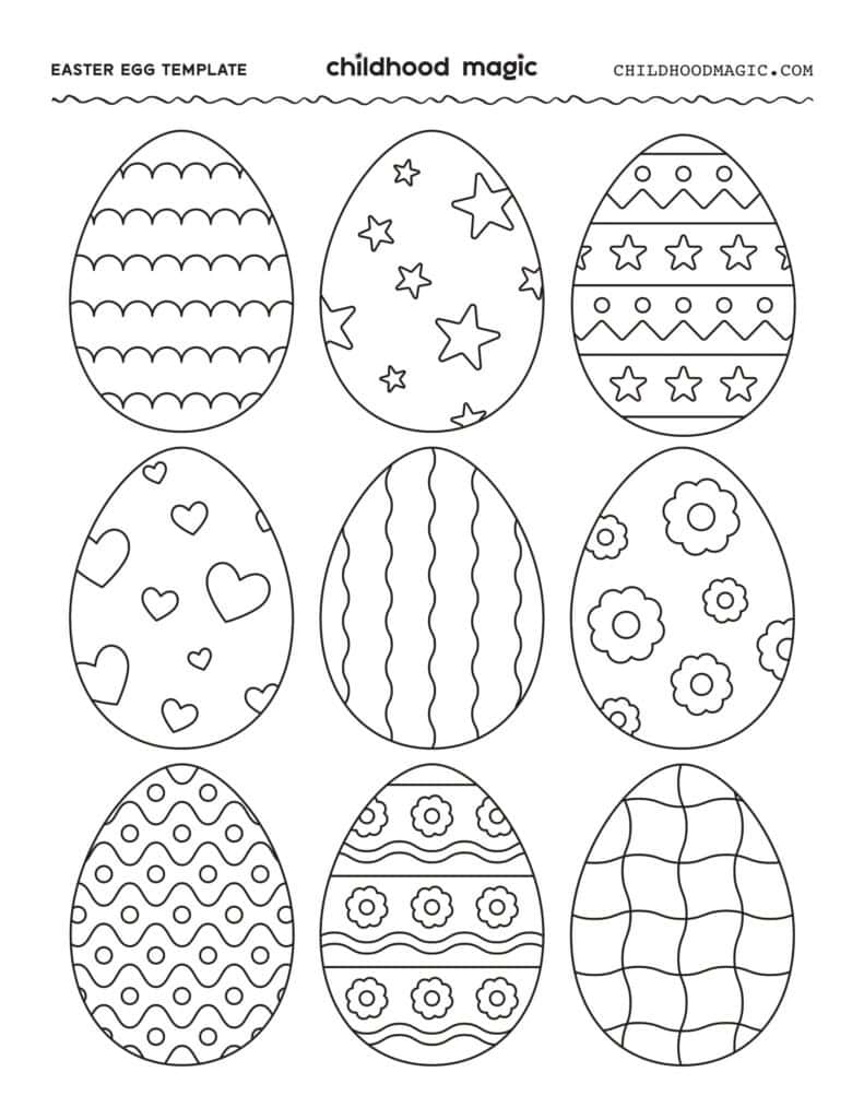 Easter Egg Template Free Printable - Childhood Magic