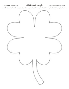 Four Leaf Clover Template- Free Printable - Childhood Magic