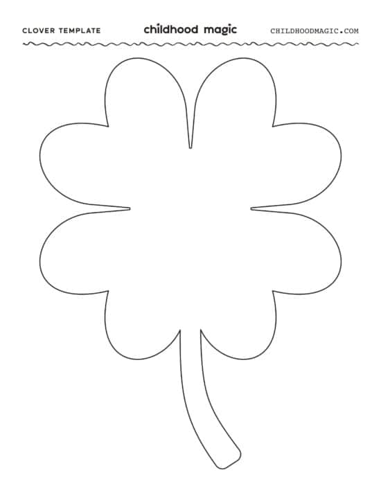 Four Leaf Clover Template- Free Printable - Childhood Magic