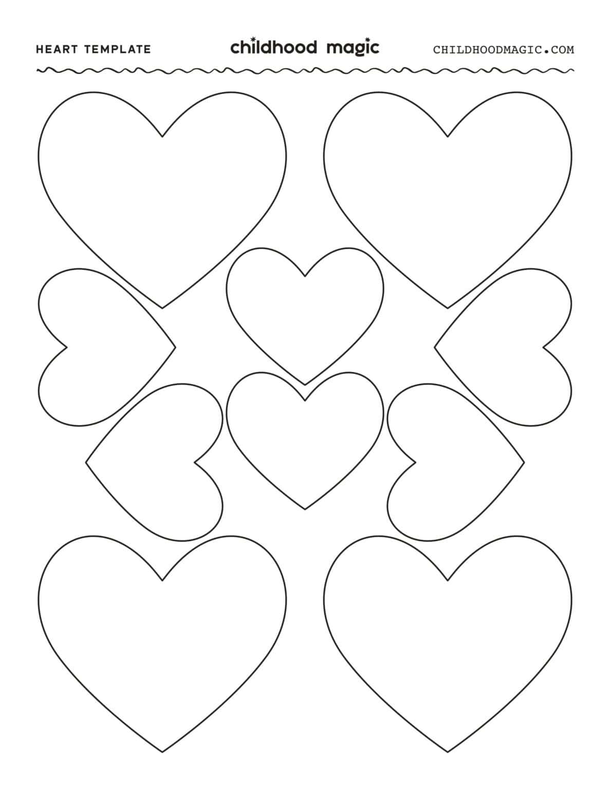 Heart Template Coloring Page - Childhood Magic