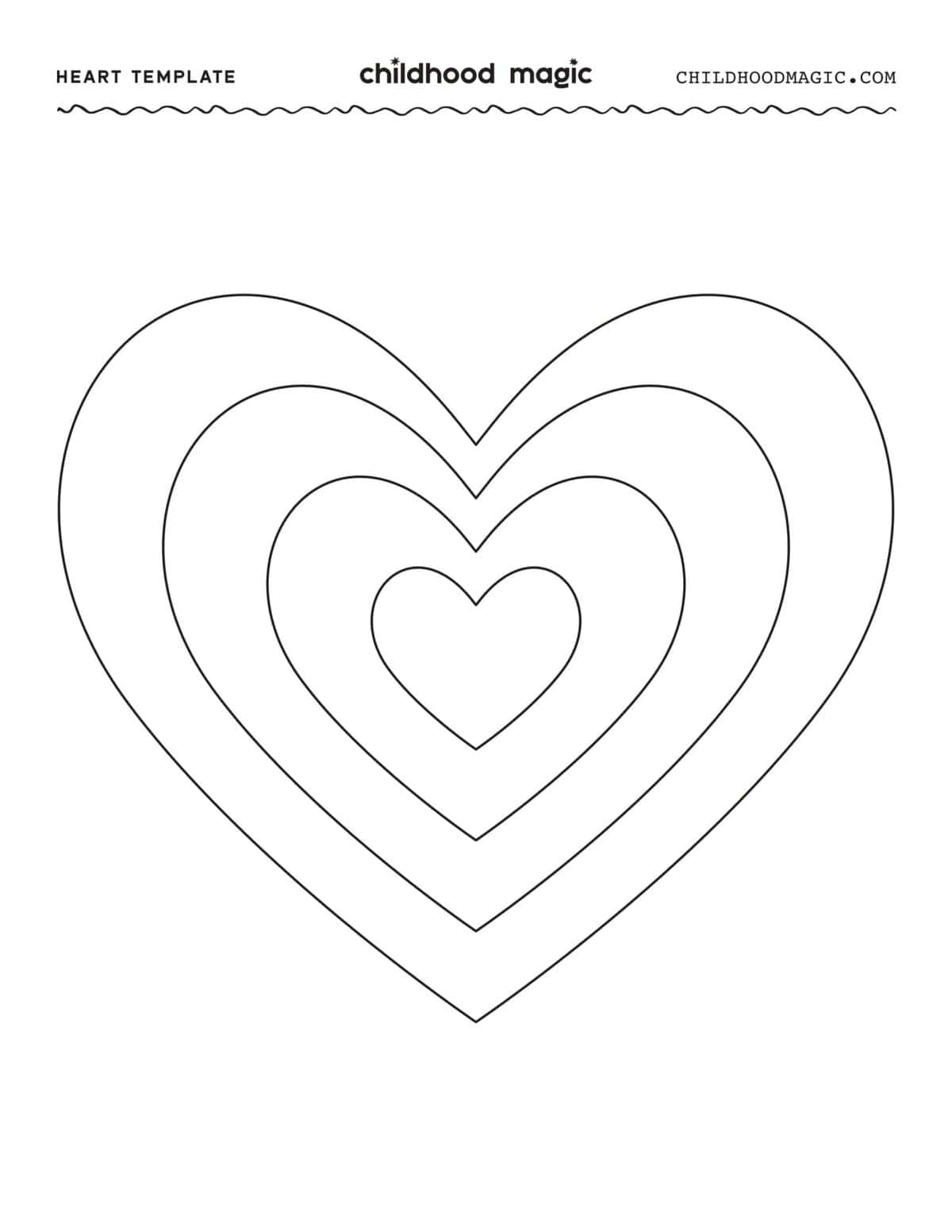 Heart Template Coloring Page - Childhood Magic