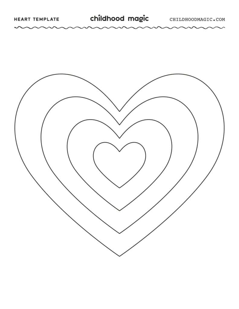 Heart Template Coloring Page - Childhood Magic