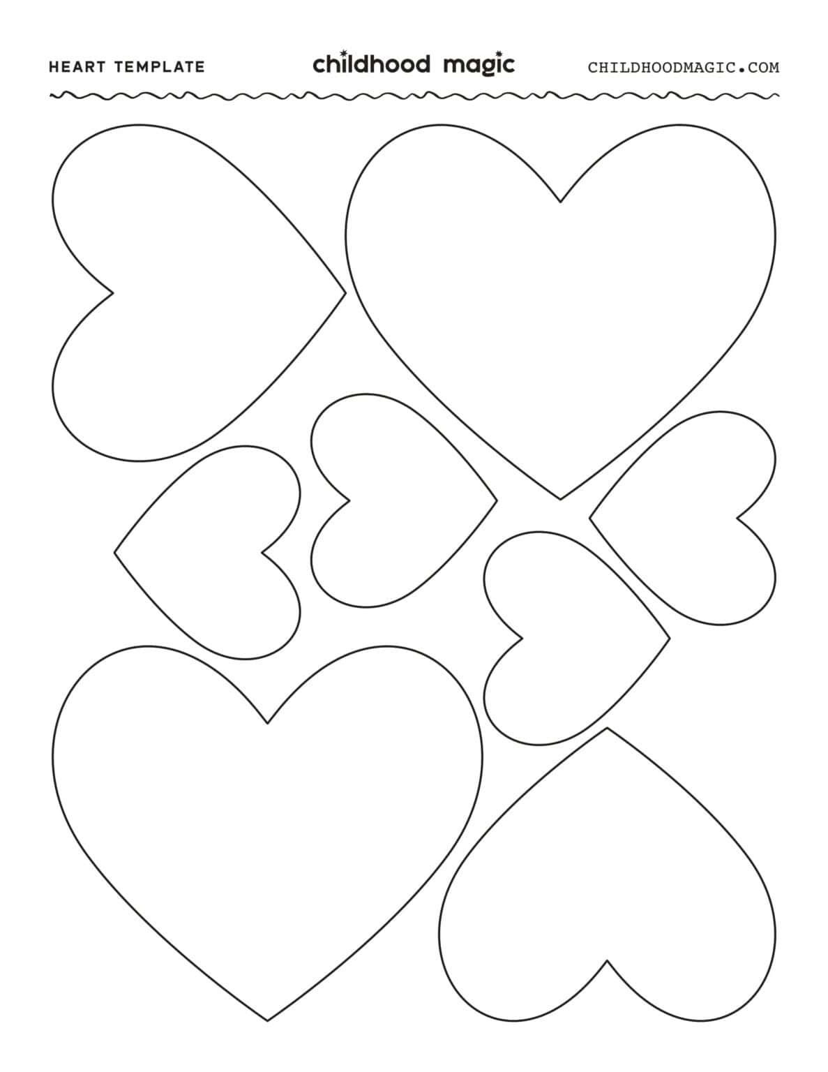 Heart Template Coloring Page - Childhood Magic