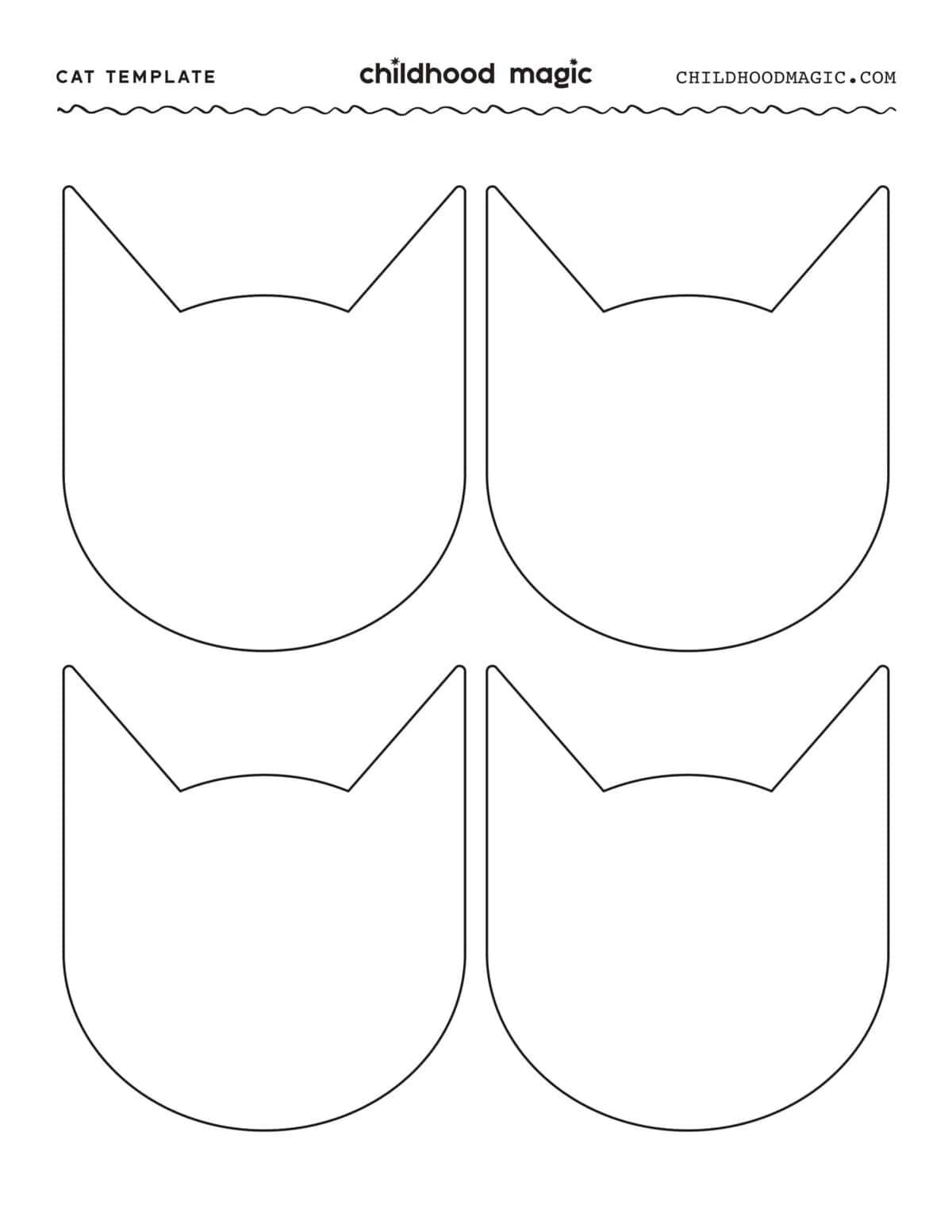 Cat Template- Printable Coloring Page - Childhood Magic