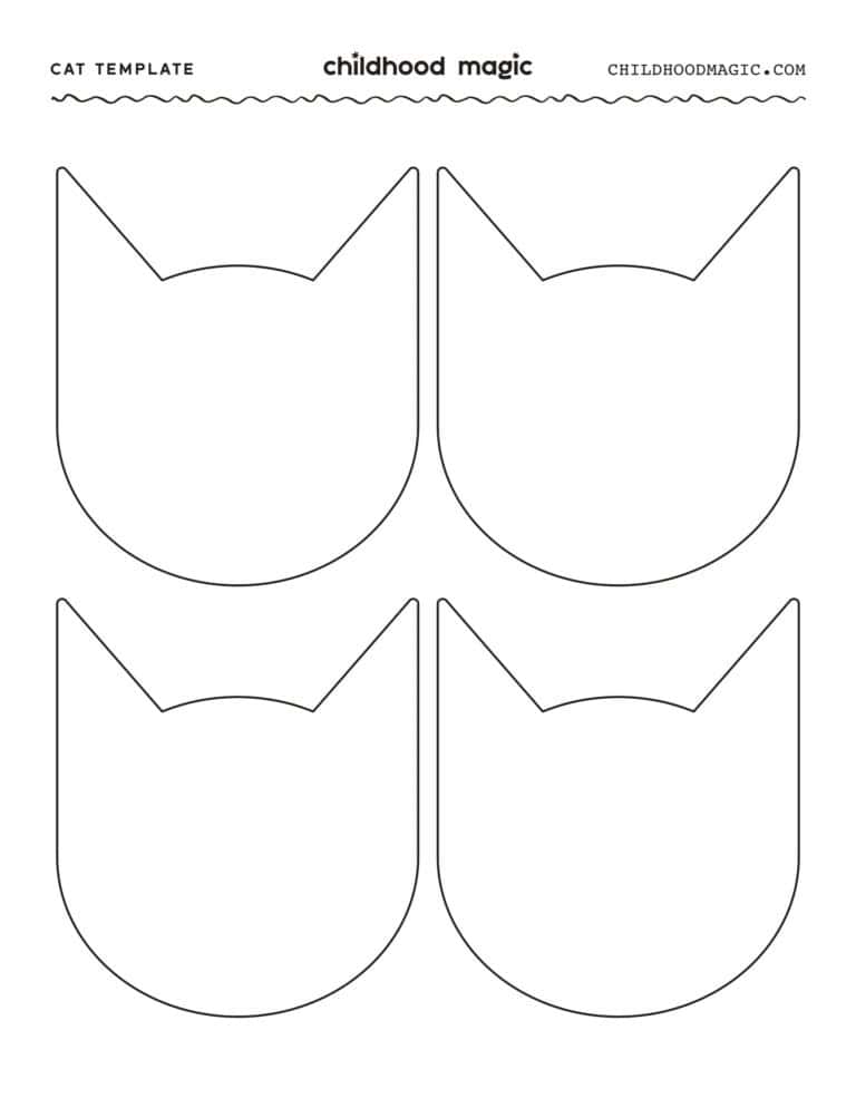 Cat Template- Printable Coloring Page - Childhood Magic
