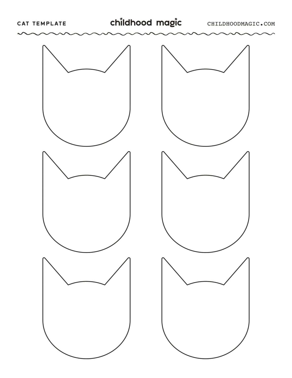 Cat Template- Printable Coloring Page - Childhood Magic