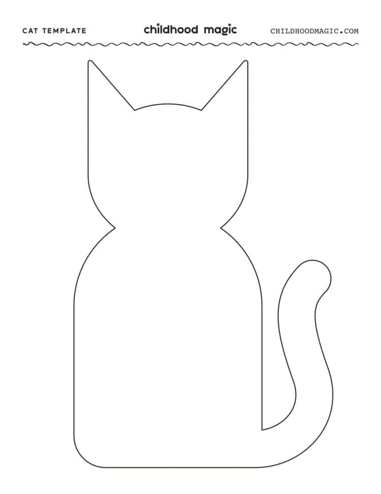 Cat Template- Printable Coloring Page - Childhood Magic