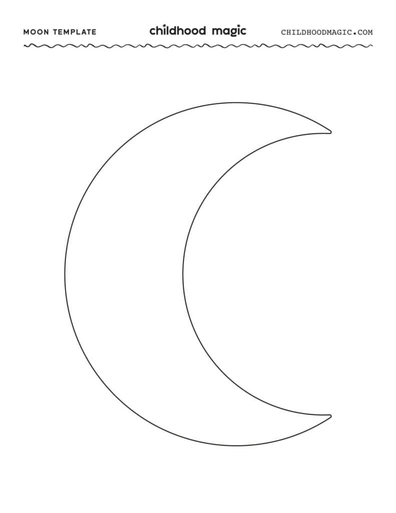 Moon Template- Free Printable Coloring Page - Childhood Magic