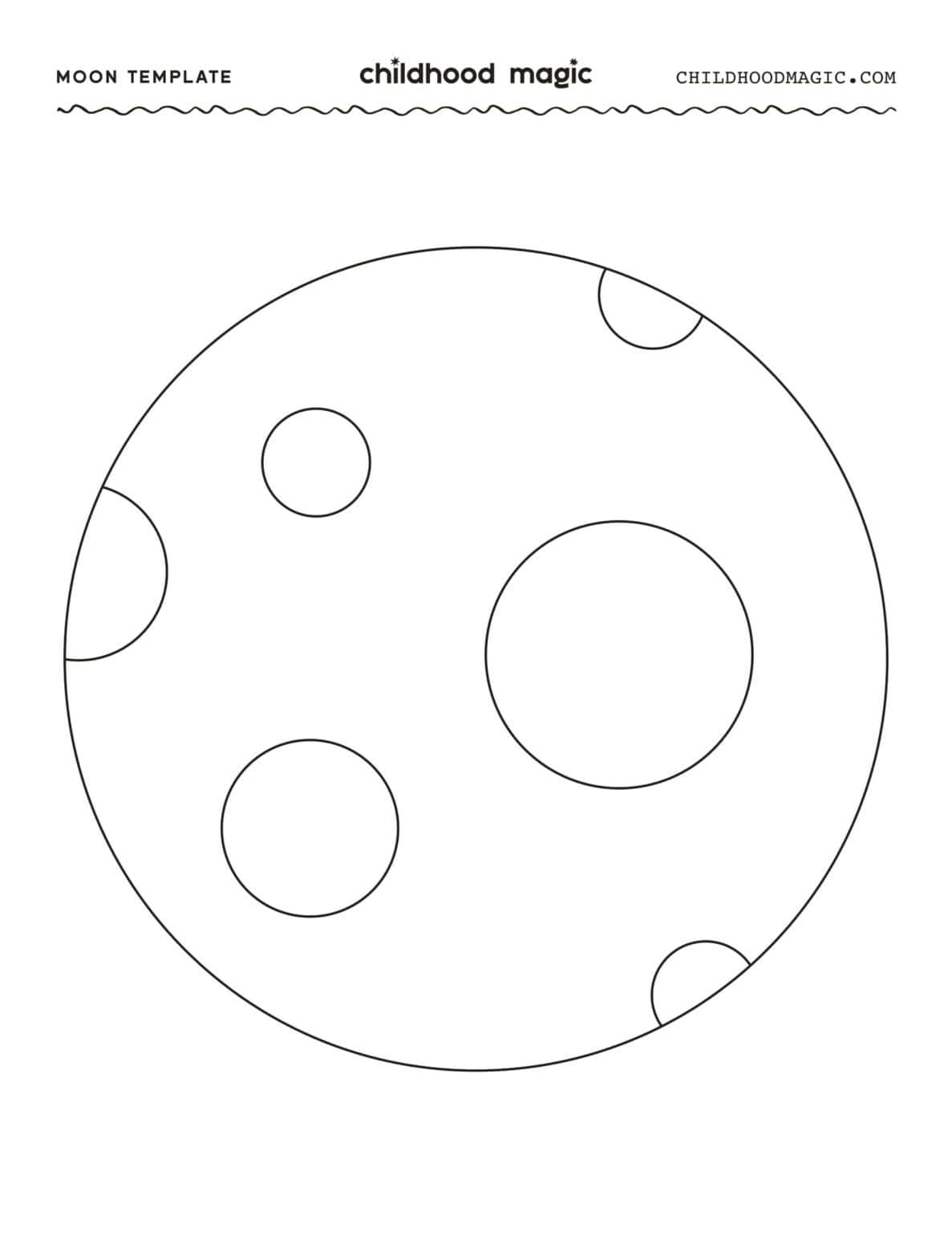 Moon Template- Free Printable Coloring Page - Childhood Magic