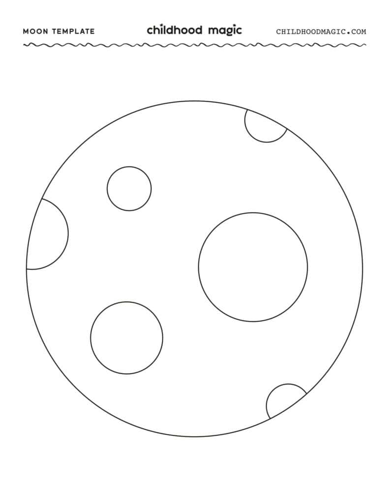 Moon Template- Free Printable Coloring Page - Childhood Magic