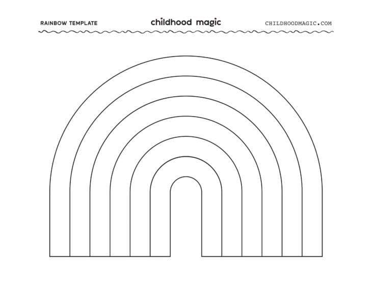 Rainbow Template- Free Printable Coloring Page - Childhood Magic
