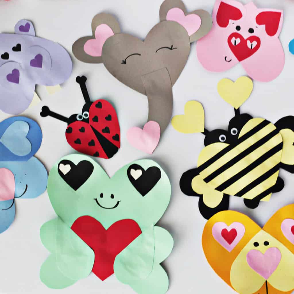 Heart Shaped Animals- 10 Easy Valentine's Day Craft Ideas - Childhood Magic