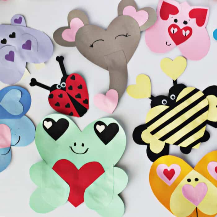 Heart Shaped Animals- 10 Easy Valentine's Day Craft Ideas - Childhood Magic