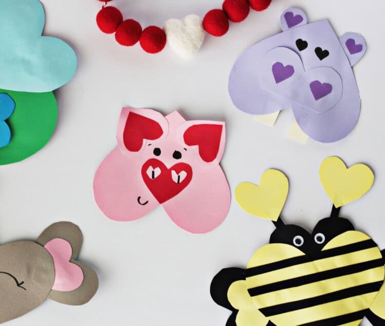 Heart Shaped Animals- 10 Easy Valentine's Day Craft Ideas - Childhood Magic