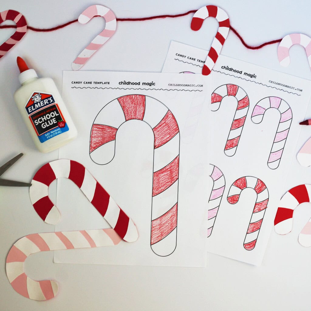 Candy Cane Template- Free Printable - Childhood Magic