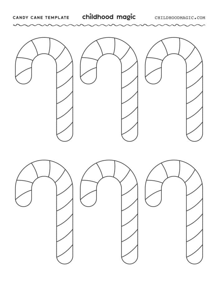 Candy Cane Template- Free Printable - Childhood Magic