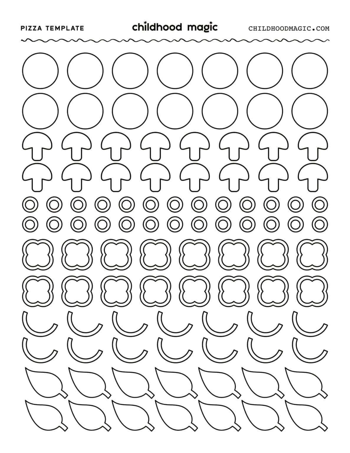 Paper Pizza- Free Printable Template - Childhood Magic